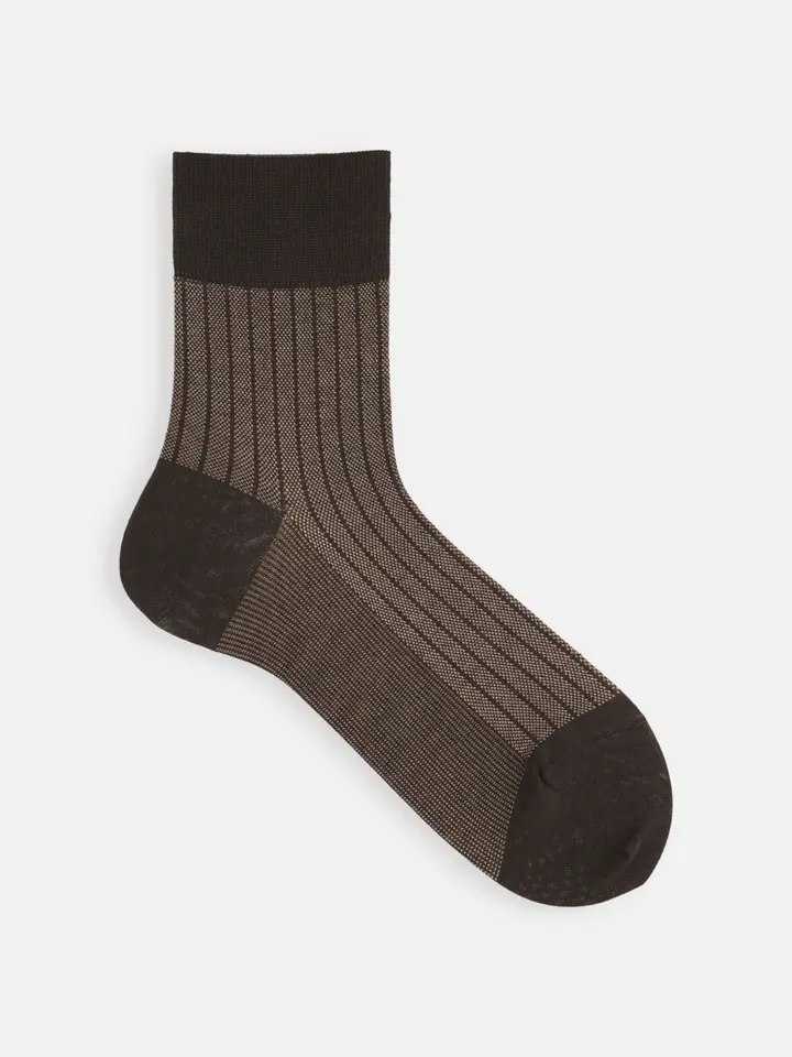 【Tabio MEN】綿麻JQストライプショートソックス ( 062131285 ) | 靴下屋公式通販 Tabio オンラインストア