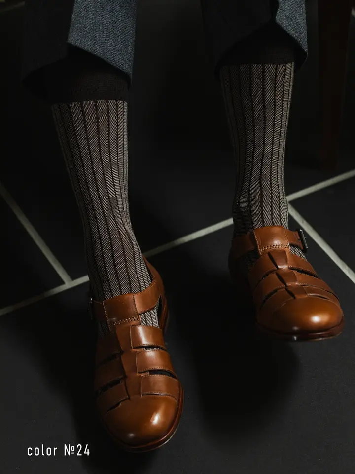 【Tabio MEN】綿麻JQストライプレギュラーソックス ( 062142248 ) | 靴下屋公式通販 Tabio オンラインストア